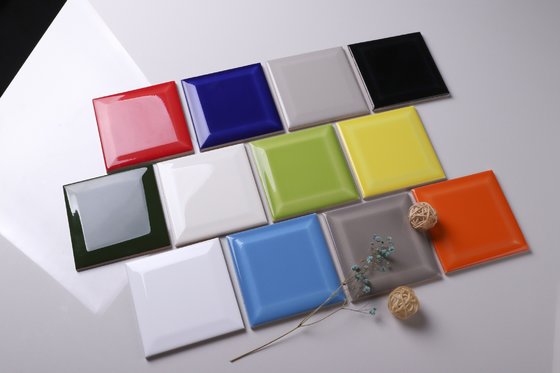 Multi Color 10X10cm Ceramic Subway Tile For Bathroom Room Decoration