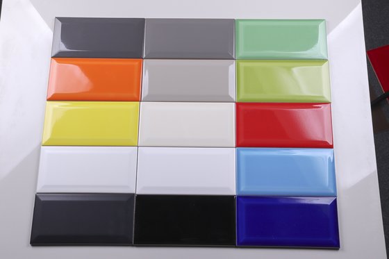 100x200mm Green Bevel  Subway Tiles For Interior Wall Decoration Water Absorption