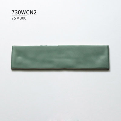 Living Room Ceramic Wall Tiles Background Decorative 7.5x30cm Aquamarine Blue Handmade Look