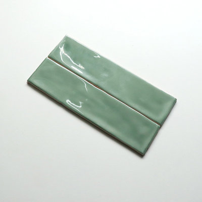 Rough Surface Dark Apple Green Glazed Interior Wall Kitchen Tile 75x300mm
