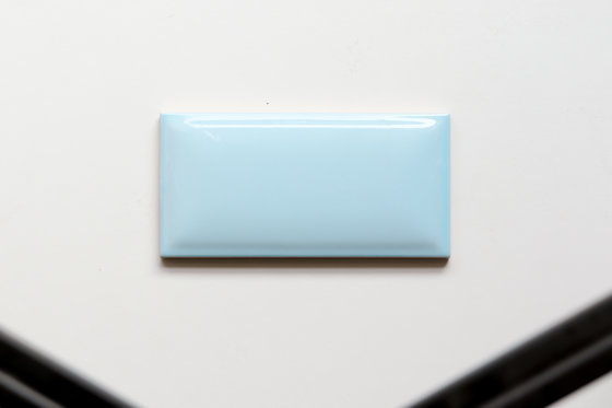 Home Decor Glazed Skyblue Subway Wall Tile 7.5x15cm With Bread Shape