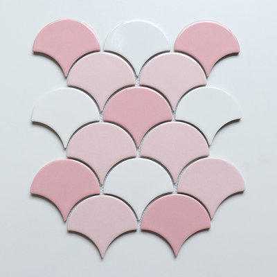 Fan Shape Porcelain Mosaic Decoration Wall Tiles For Living Room