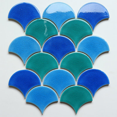 Fan Shape Porcelain Mosaic Decoration Wall Tiles For Living Room