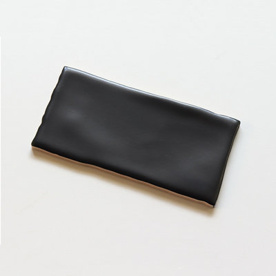 Irregular Wave Black 75x150mm Ceramic Subway Kitchen Tile