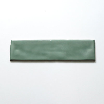 3''x12'' Coffee Shop Wall Decor Jade Green Retro Wavy Subway Wall Tiles