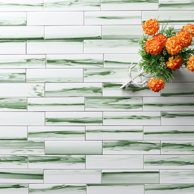 5*20cm Background Decor Chinese Painting Effect Green Glazed Wall Tile