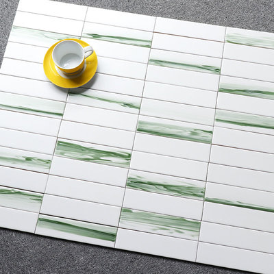 5*20cm Background Decor Chinese Painting Effect Green Glazed Wall Tile