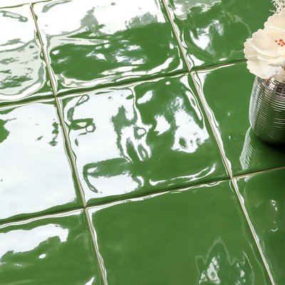 Kitchen Backsplashes Rough Surface Dark Green 150x150mm Ceramic Wall Tiles