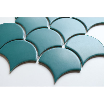 Living Room Background Decoration Tile Fan Shape Glazed Porcelain Mosaic