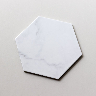 Coffee Shop Decoration Jazz White Hexagon Floor Tiles