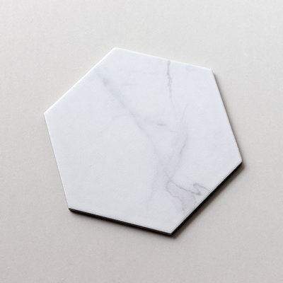 Coffee Shop Decoration Jazz White Hexagon Floor Tiles