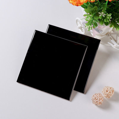 Metro Brick Black Subway Tile 15 X 15 Elegant Glazed Ceramic Wall Tile