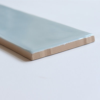 75*300mm / 3x12 Inches Wave Edge Ceramic Tile Light Gray Surface Wall Tile For Bathroom
