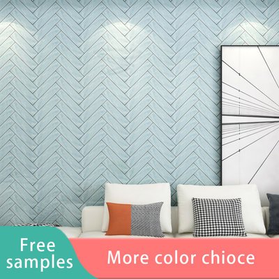 75*300mm / 3x12 Inches Wave Edge Ceramic Tile Light Gray Surface Wall Tile For Bathroom