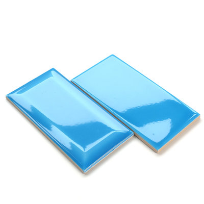 Pure Color Ceramic Wall Tile Bathroom Tile Decor Beveled Edge Gloss / Matt 75X150mm Tile