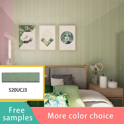 2x8 Inches/50x200mm Light Apple Green Porcelain Bedroom / Living Room Subway Tile