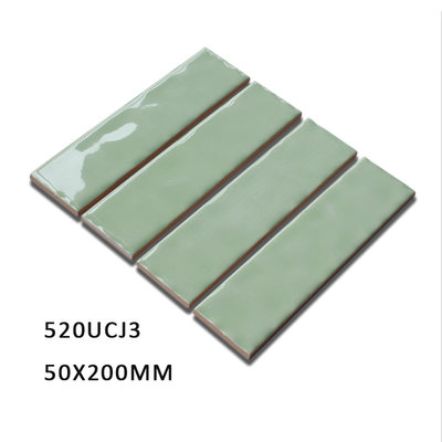2x8 Inches/50x200mm Light Apple Green Porcelain Bedroom / Living Room Subway Tile