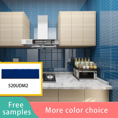 5x20cm/2x8 Inches Deep Blue 3d Ceramic Wall Tiles For Bathroom / Bedroom Decoration