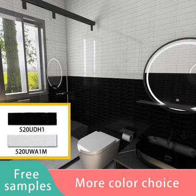 5x20cm/2x8 Inches Black And White 3d Ceramic Metro / Subway Wall / Ceiling Tile