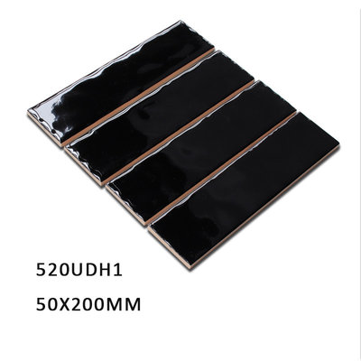 5x20cm/2x8 Inches Black And White 3d Ceramic Metro / Subway Wall / Ceiling Tile
