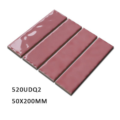 5x20cm/2x8 Inches Pink Color Ceramic Wall Tiles For The Daughter'S Bathroom