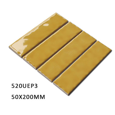 2x8 Inches/50x200mm Bathroom Yellow / Orange Color Glazed Wall Subway Tile