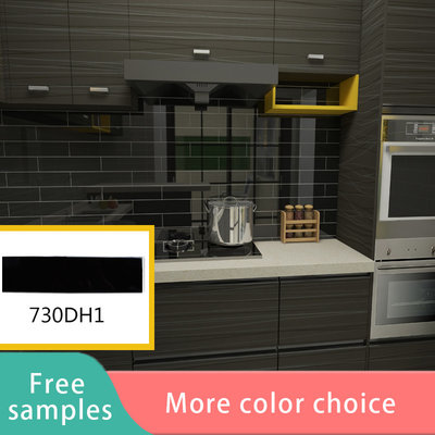7.5x30cm/ 3*12 Inches Pure Black Color Subway Tile Backsplash For Kitchen / Shower Room Wall Decor