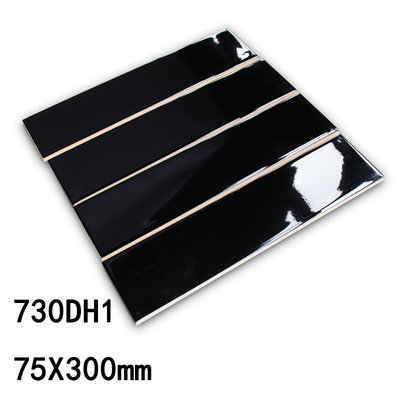 7.5x30cm/ 3*12 Inches Pure Black Color Subway Tile Backsplash For Kitchen / Shower Room Wall Decor