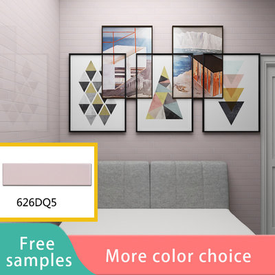 Pure Color Pink Commercial Restaurant Floor Tiles And Wall Tiles With Size 65x265mm