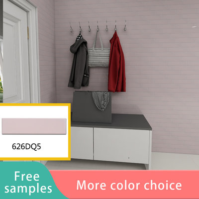 Pure Color Pink Commercial Restaurant Floor Tiles And Wall Tiles With Size 65x265mm