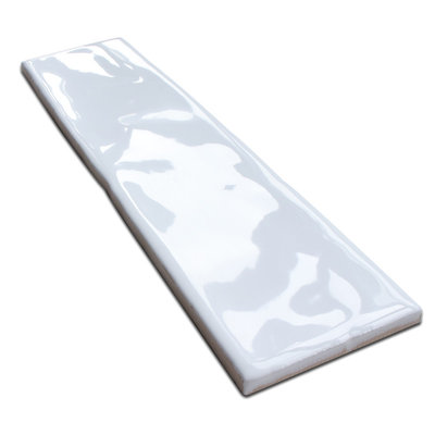 3D White 3x12 Subway Tile Metro Brick With Wavy Edge