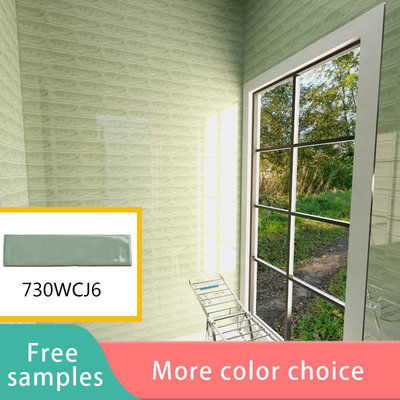 Ceramic Light Green Backsplash 3x12 Wavy Subway Wall Tile