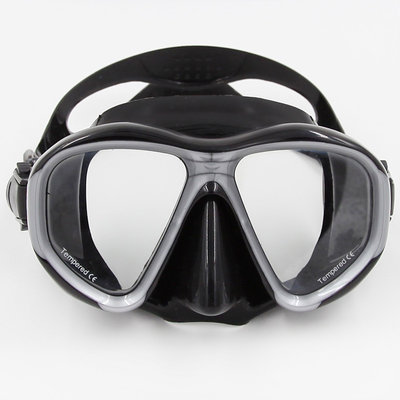 Low Volume Silicone Adult Black Dive Mask with PC Frame and Siliocne Skirt