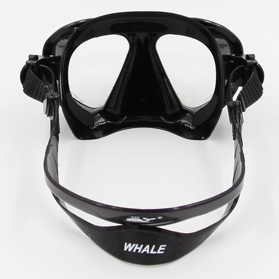Low Volume Silicone Adult Black Dive Mask with PC Frame and Siliocne Skirt