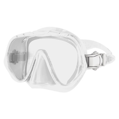 Frameless Silicone Free Diving Goggles with Transparent Lens in White
