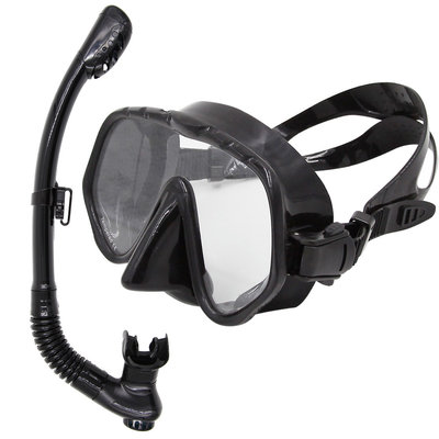 2015 Professional Black Low Volume Diving Sets with Tempered Glass