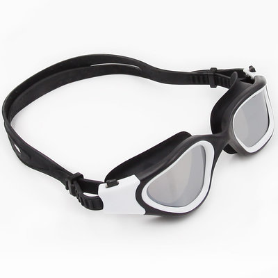 Silver Mirrored Swim Mask Goggles Panoramic Lens Swimmer Goggles