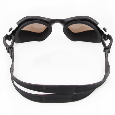 Silver Mirrored Swim Mask Goggles Panoramic Lens Swimmer Goggles