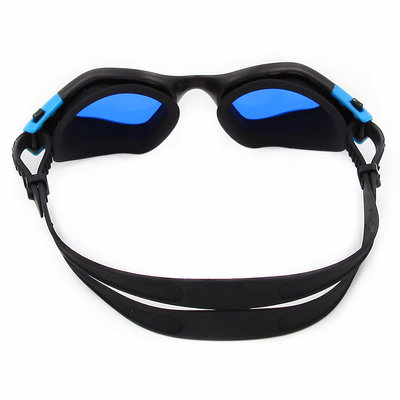 Fashion Panoramic Silicone Swimming Goggles with Blue Mirrored Lens