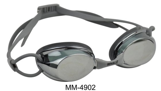 Wide Black Mirrored Professional Swimming Goggles Anti Fog and UV Protection