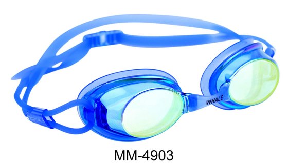 Wide Black Mirrored Professional Swimming Goggles Anti Fog and UV Protection