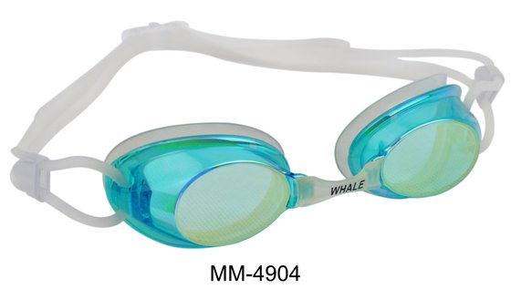 Wide Black Mirrored Professional Swimming Goggles Anti Fog and UV Protection