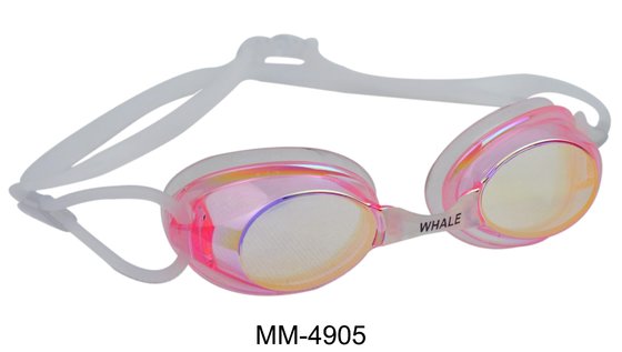 Wide Black Mirrored Professional Swimming Goggles Anti Fog and UV Protection