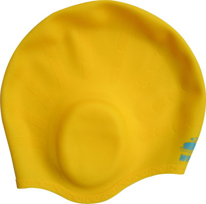 Adult White Black Yellow Swimming Head Cap With 100% Silicone OEM
