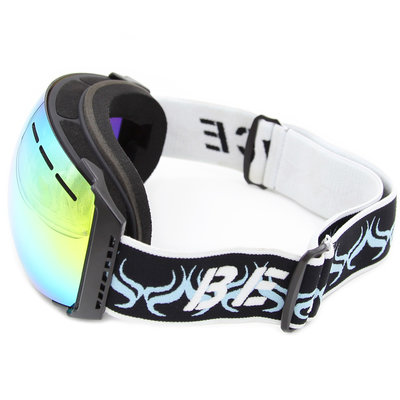 Anti - Fog Snow Boarding Goggles Three Layer Foam Gold Lens TPU Frame