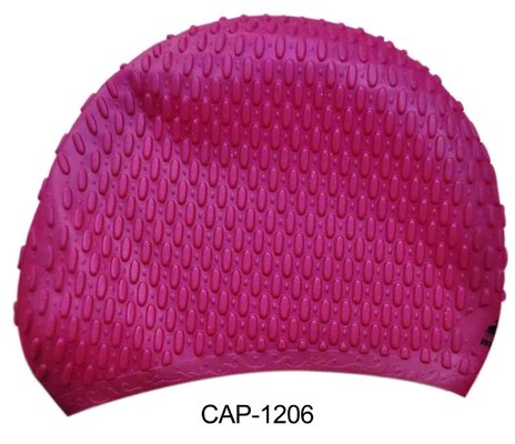 Light Weight Durable Mesh Silicone Or Latex Swim Caps Pink Silver