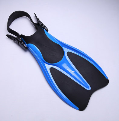 EVA / TPR Blue Adjustable Skin Diving Fins Bodyboard Fins Gray / Black