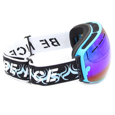 Youth Snowboard Goggles , OTG Snow Goggles With Anti - Fog UV400 Lens TPU Frame