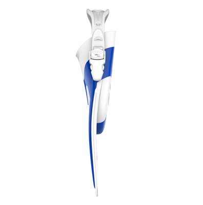 Professional White / Blue Short Freediving Fins Adjust Buckle And Anatomic Blade