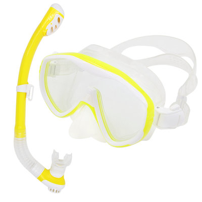 Black Adult Diving Sets Silicone Diving Mask Snorkel With CE Certificate